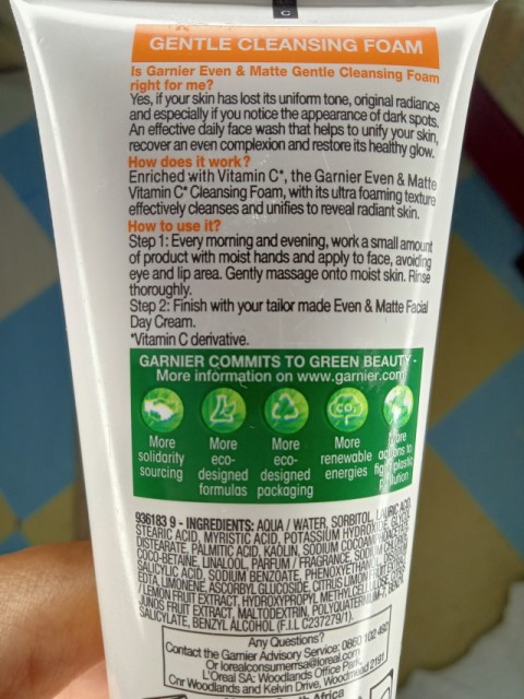 Garnier Vitamin C Cleansing Foam Face Wash Review – AfricanBlink